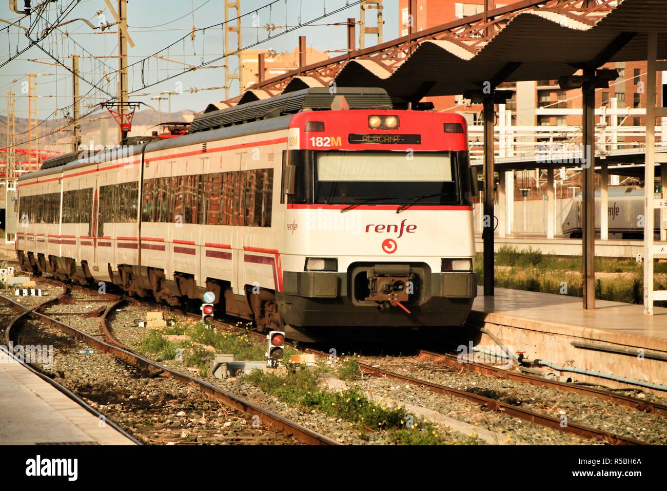 Alicante, Spain-November 27, 2018: Trains waiting for departure on ...