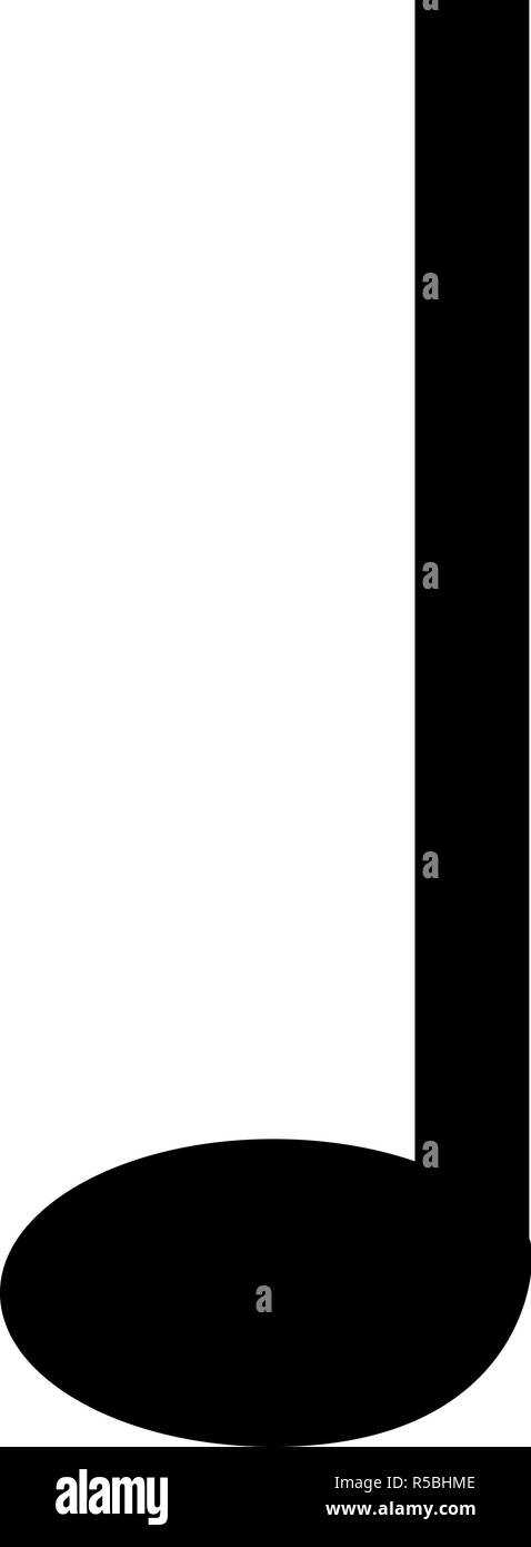 Musical quarter notes without flag symbol vector illustration in black ...