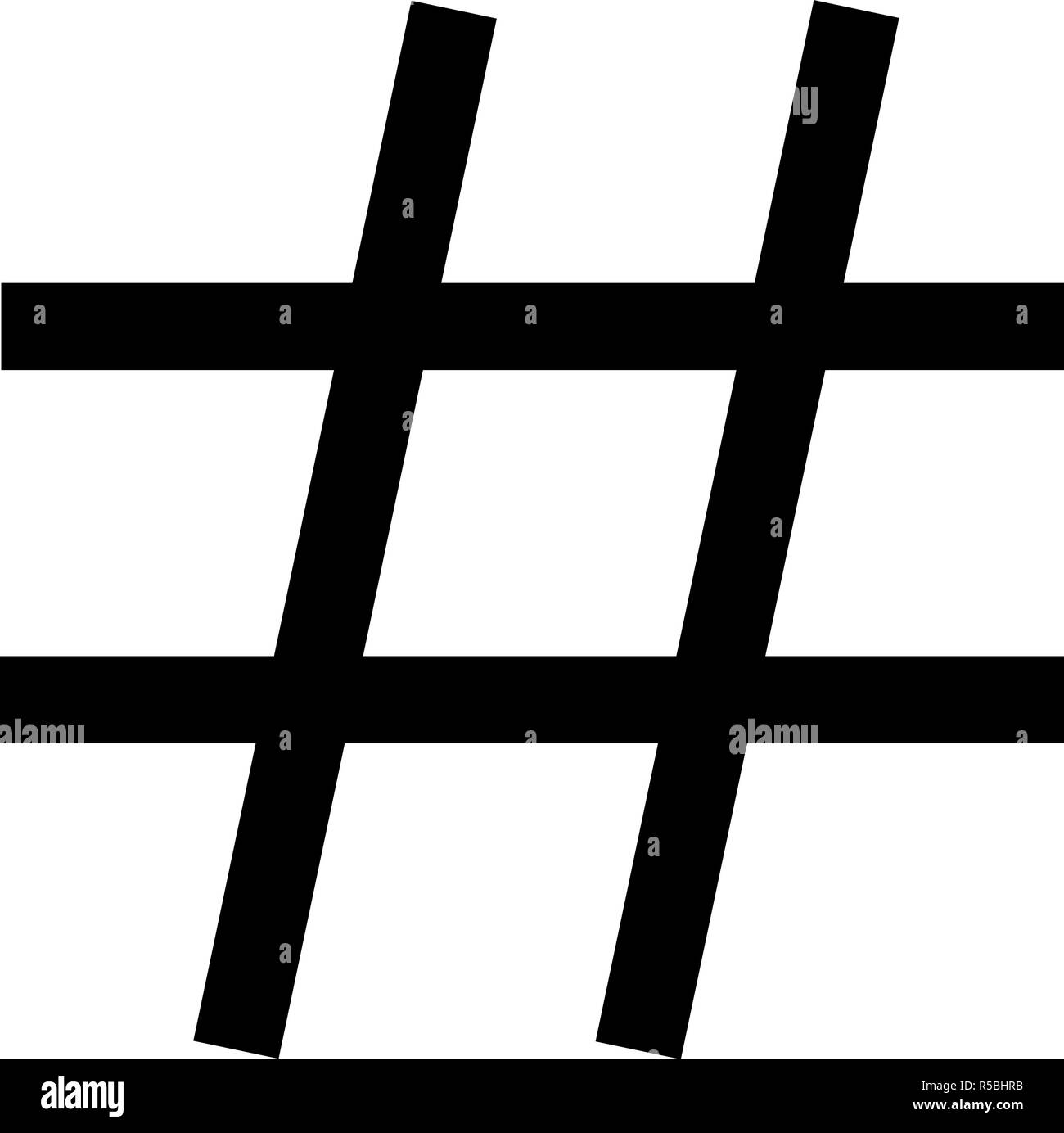 Musical sharp note symbol vector illustration in black and white Stock ...