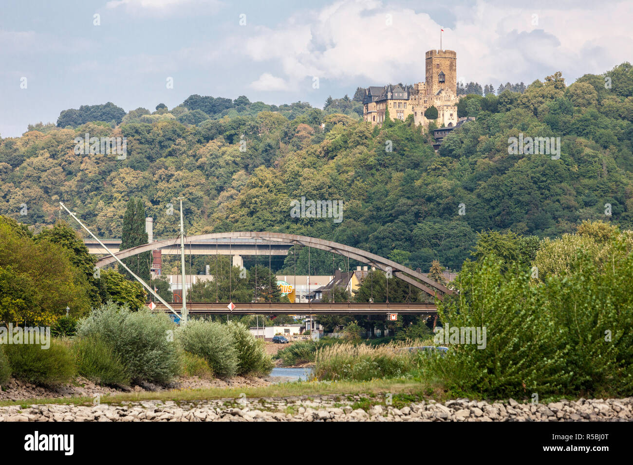 Lahnstein, Germany. Lahneck Castle. Bridge over the Lahn River in ...
