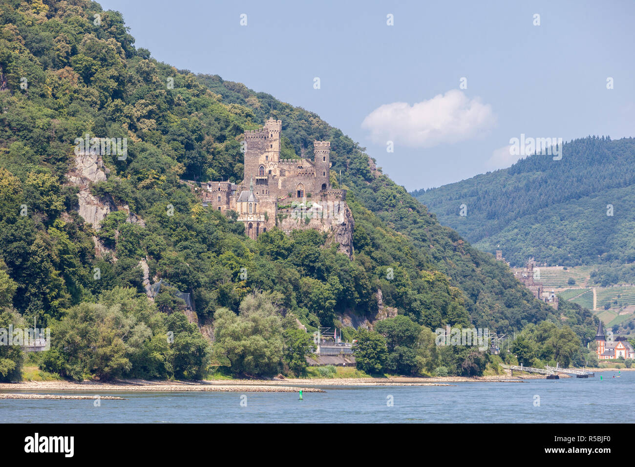 Rhine River Valley, Germany. Rheinstein Castle, 14th Century Stock ...