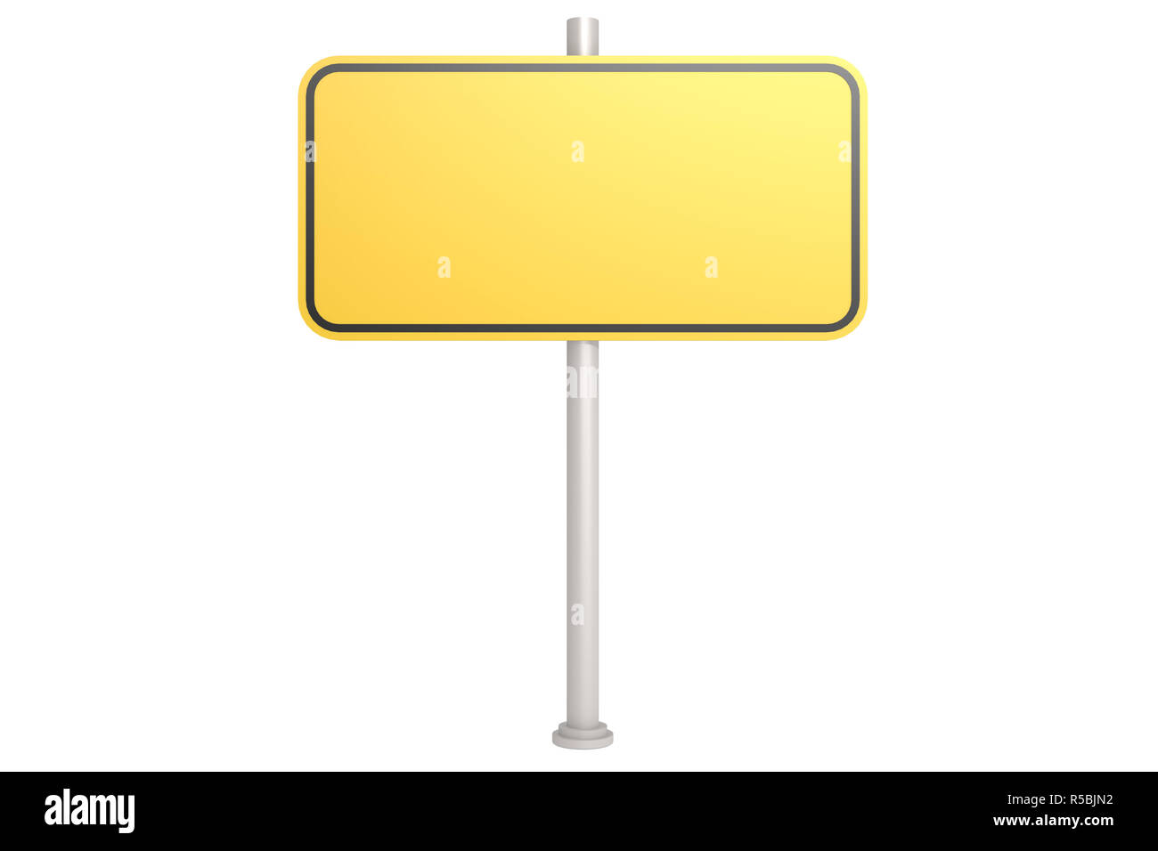 Yellow road sign with isolated Stock Photo - Alamy