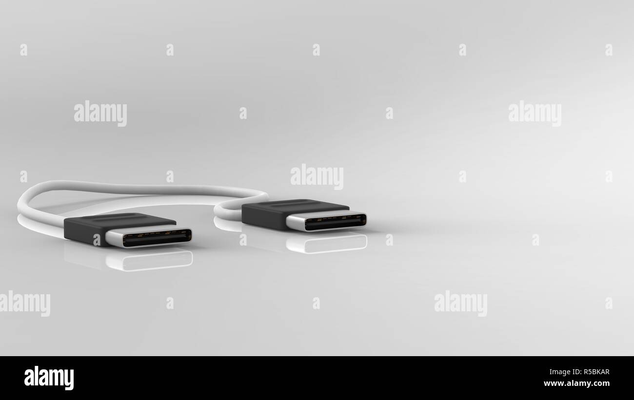 3d rendering of USB type C connector with nice background Stock Photo ...