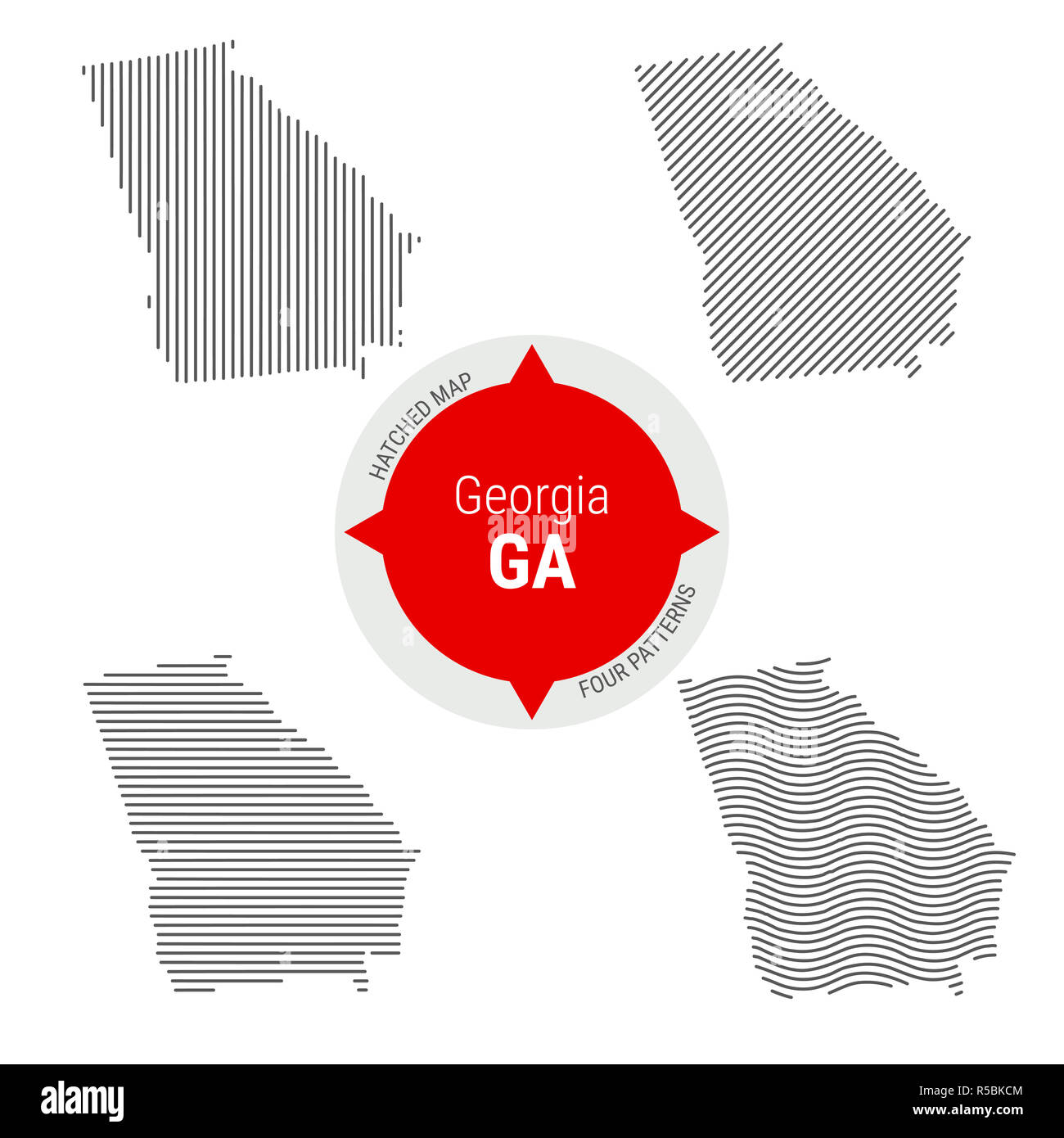 Hatched Pattern Map of Georgia. Stylized Simple Silhouette of Georgia ...