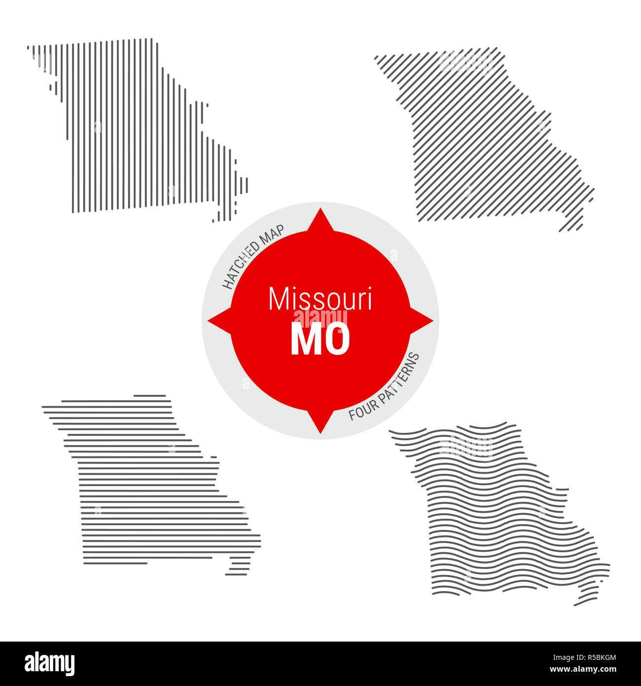 Political map of missouri Cut Out Stock Images & Pictures - Alamy
