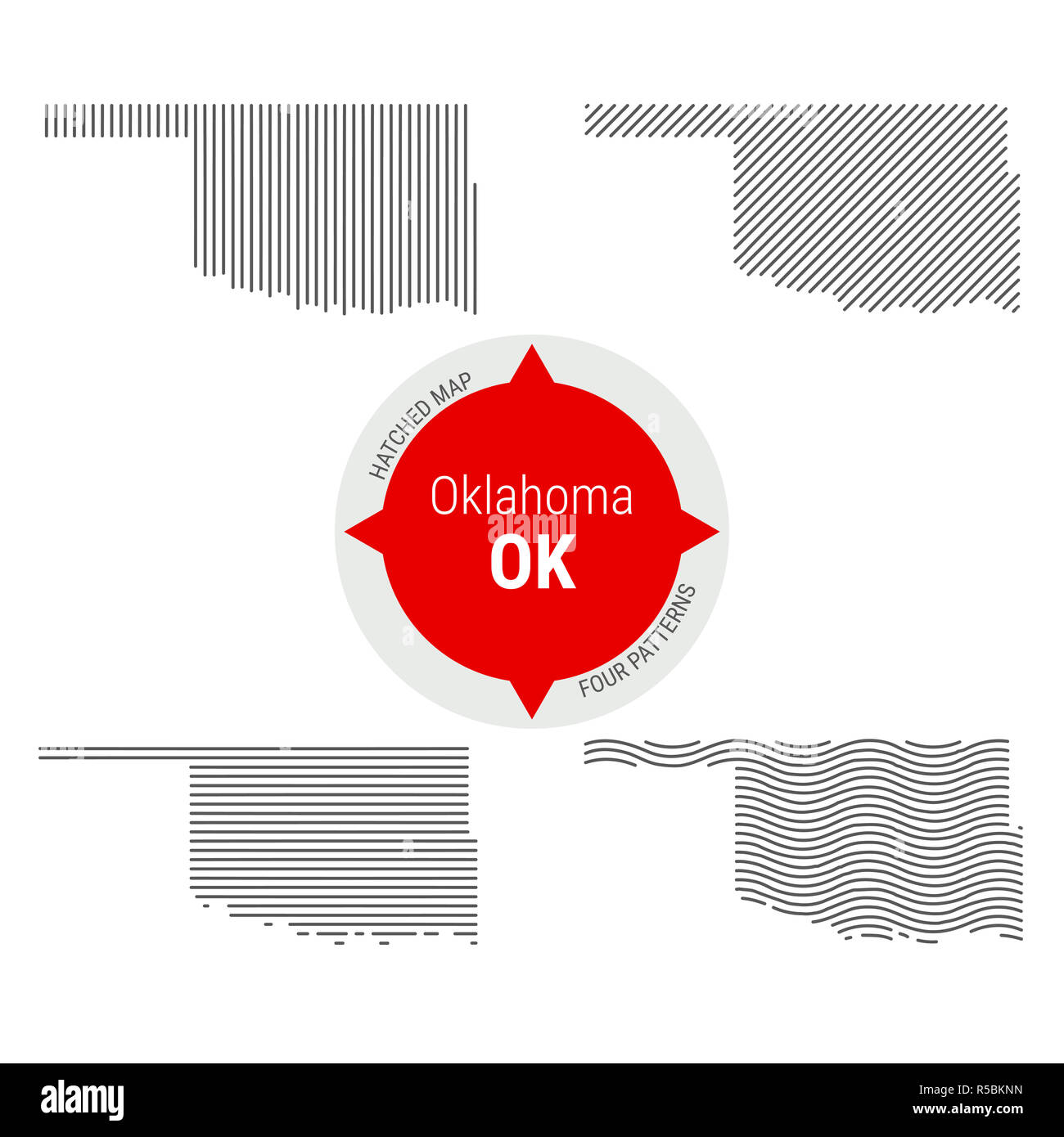 Political map of oklahoma Cut Out Stock Images & Pictures - Alamy