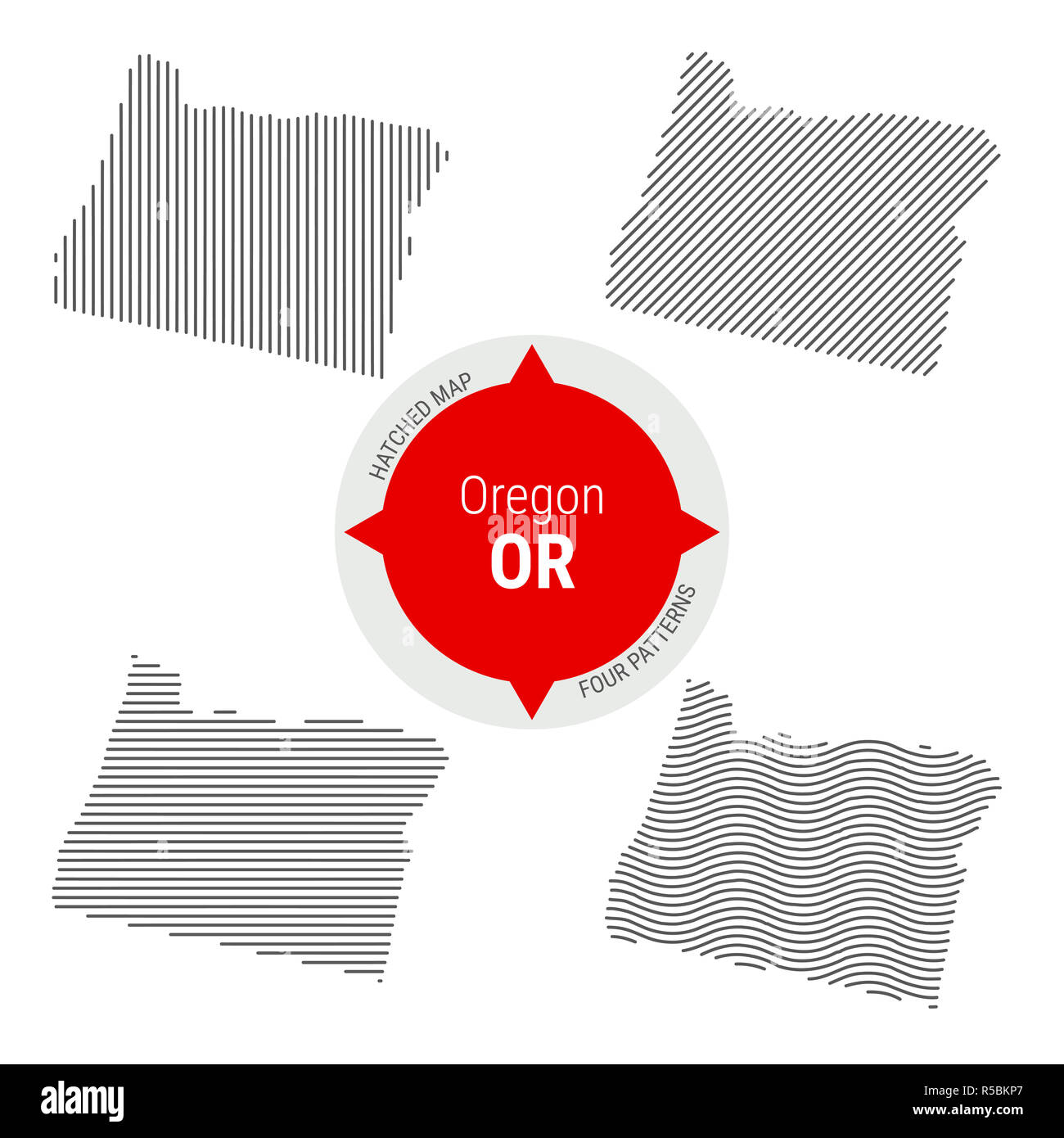 Political map of oregon Cut Out Stock Images & Pictures - Alamy