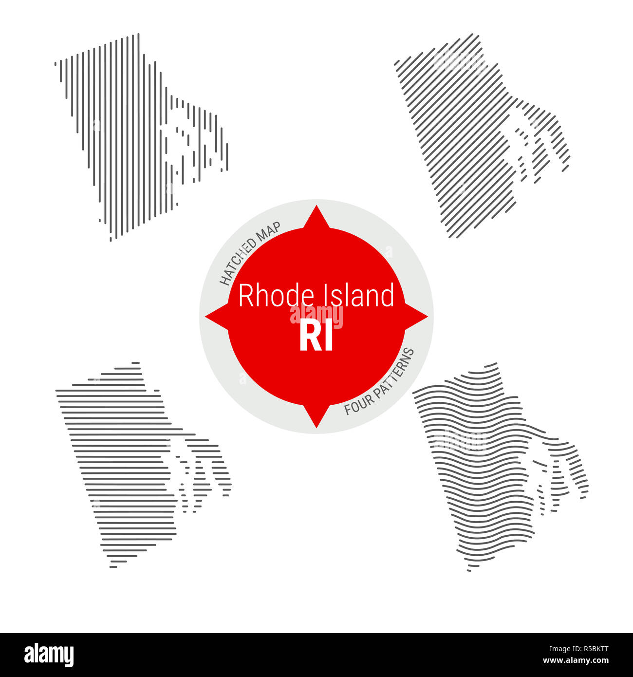 Hatched Pattern Map of Rhode Island. Stylized Simple Silhouette of ...
