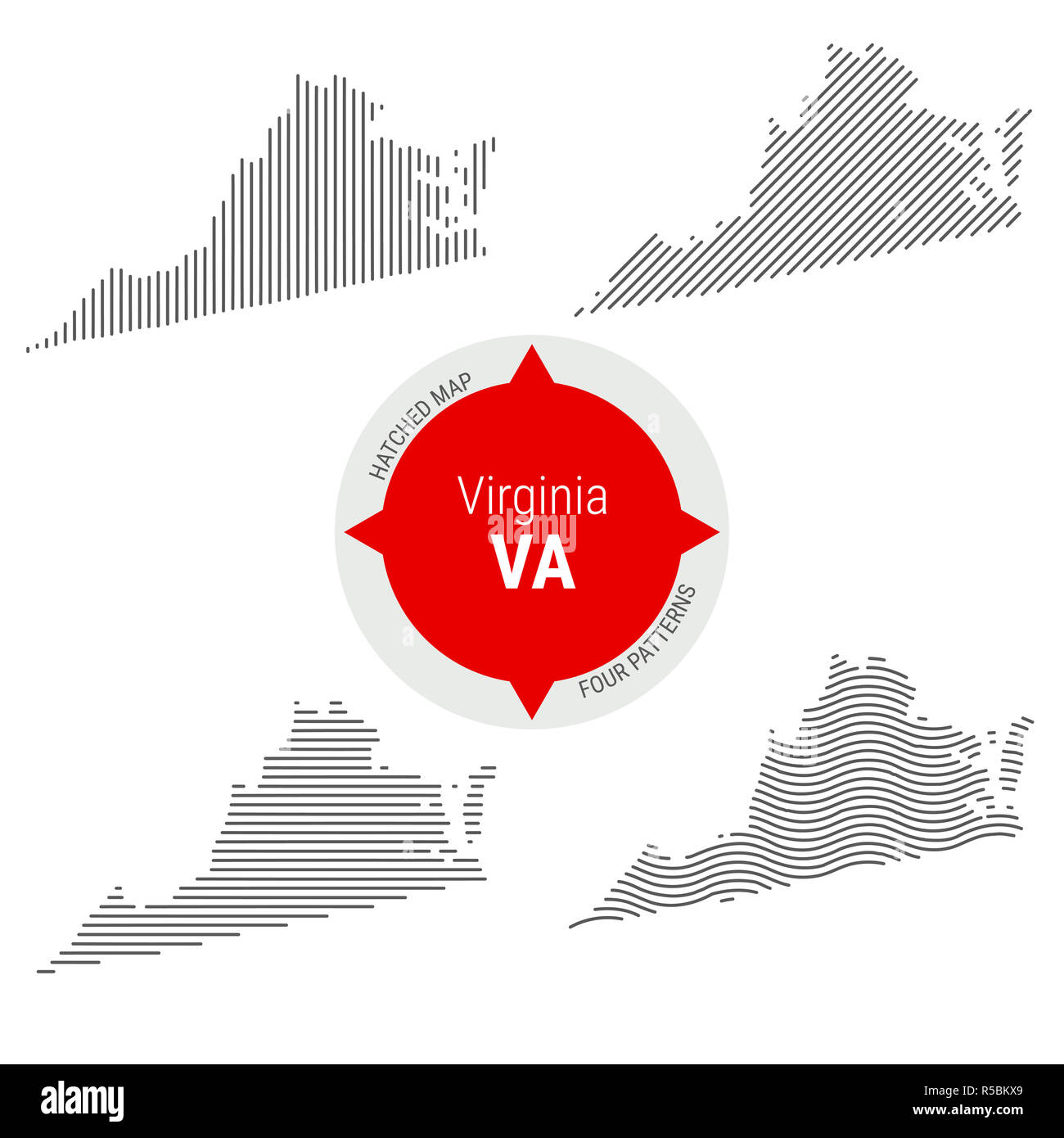 Political map of virginia Cut Out Stock Images & Pictures - Alamy