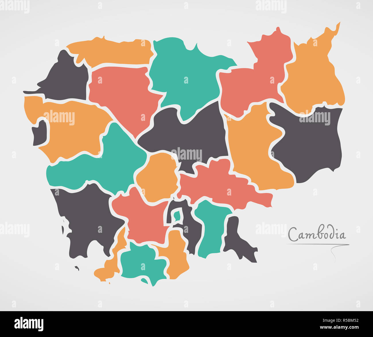 Cambodia map hi-res stock photography and images - Alamy