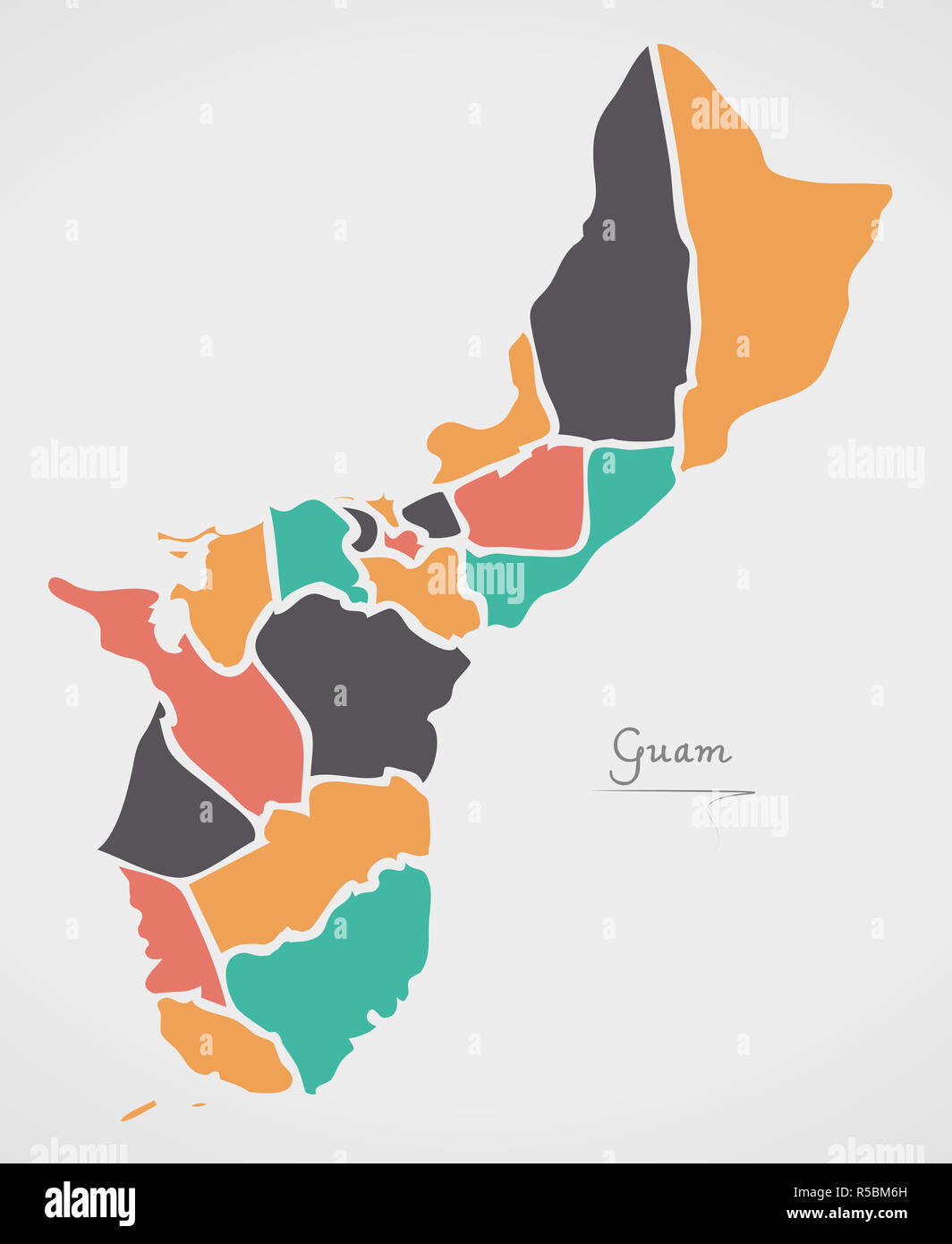 Guam map hi-res stock photography and images - Alamy