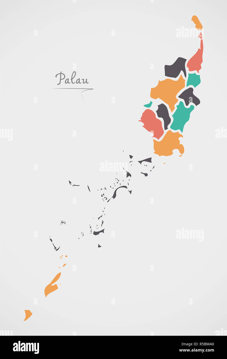 Map palau regions simple hi-res stock photography and images - Alamy