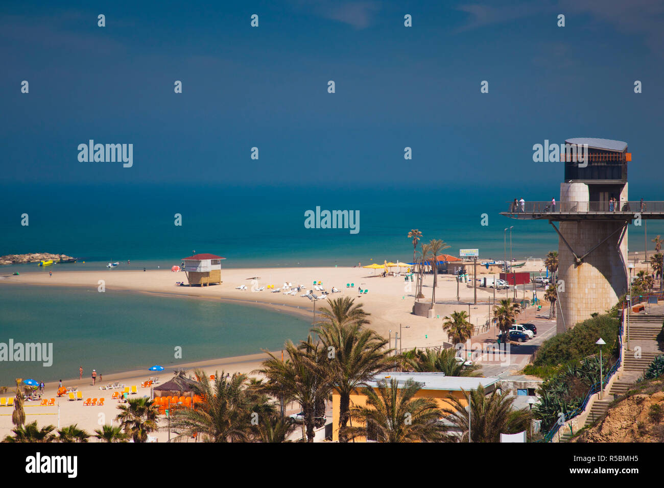 Israel, North Coast, Netanya, elevated beach view Stock Photo - Alamy