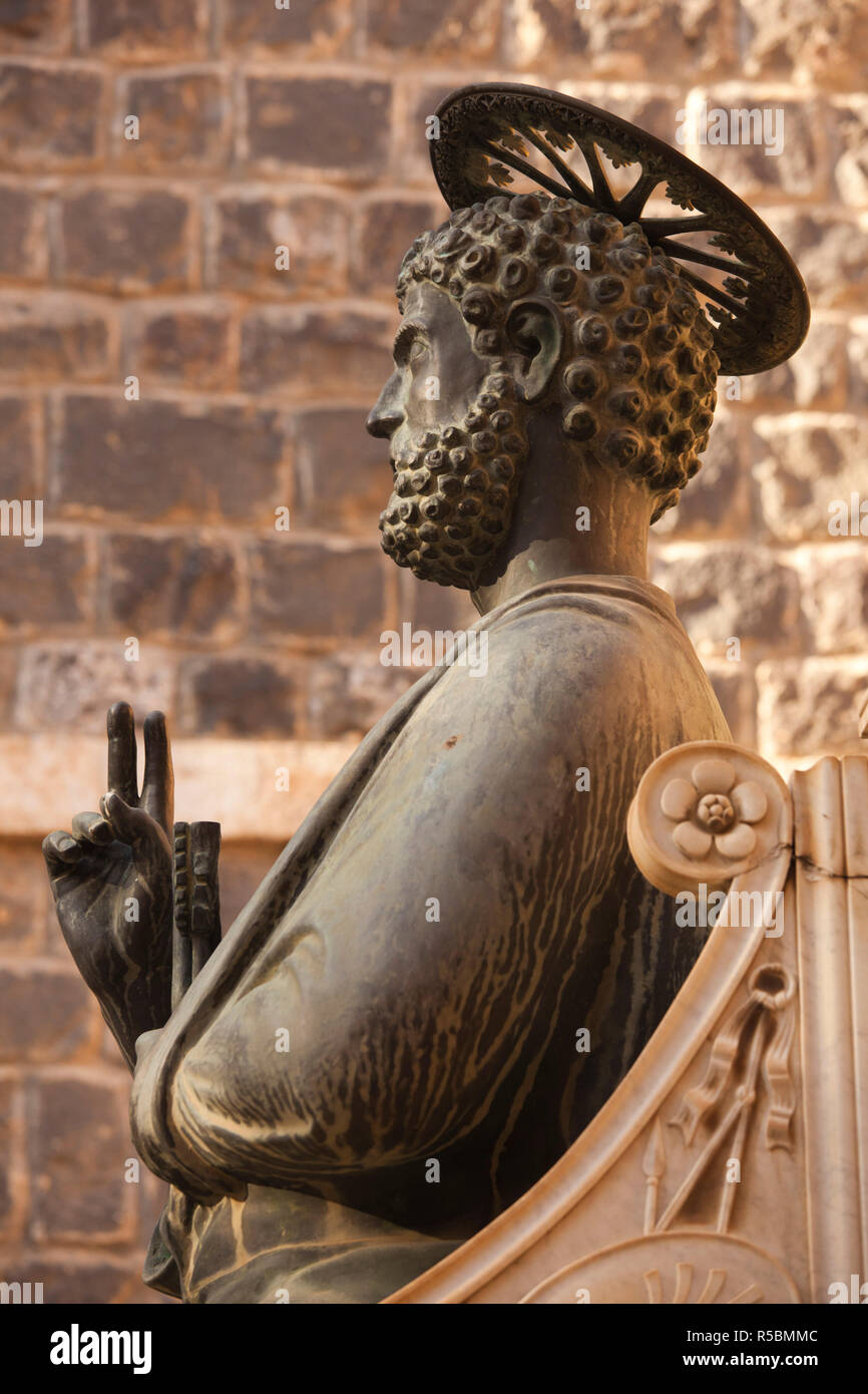 Israel, The Galilee, Tiberias, Saint Peters Parish, statue of Saint ...