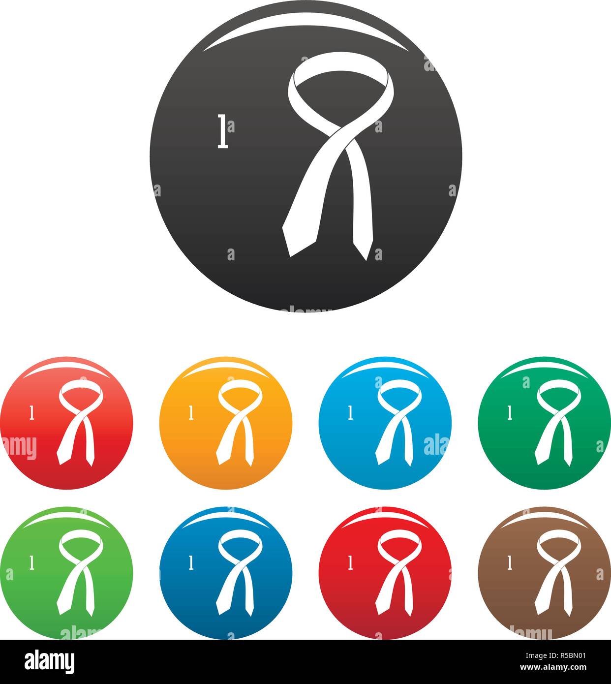 How to tie icons set 9 color vector isolated on white for any design ...