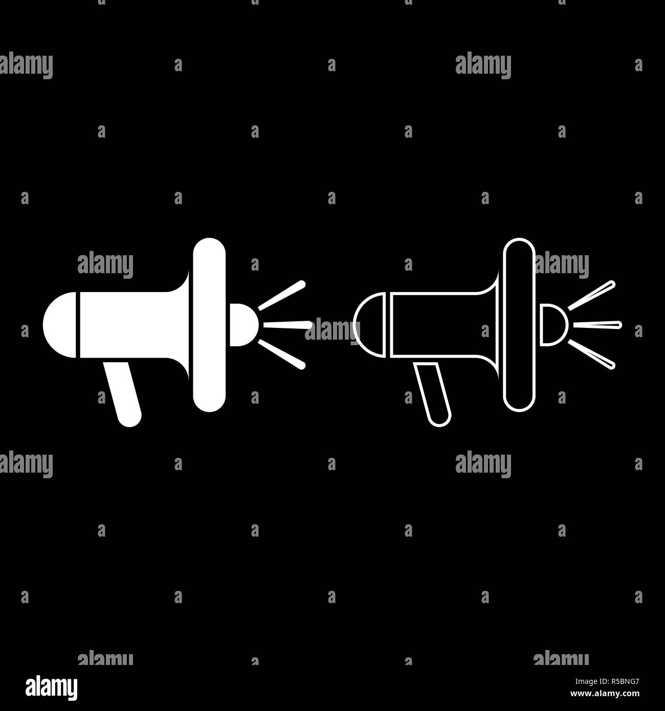 Loudspeaker megaphone icon set white color vector I flat style simple ...