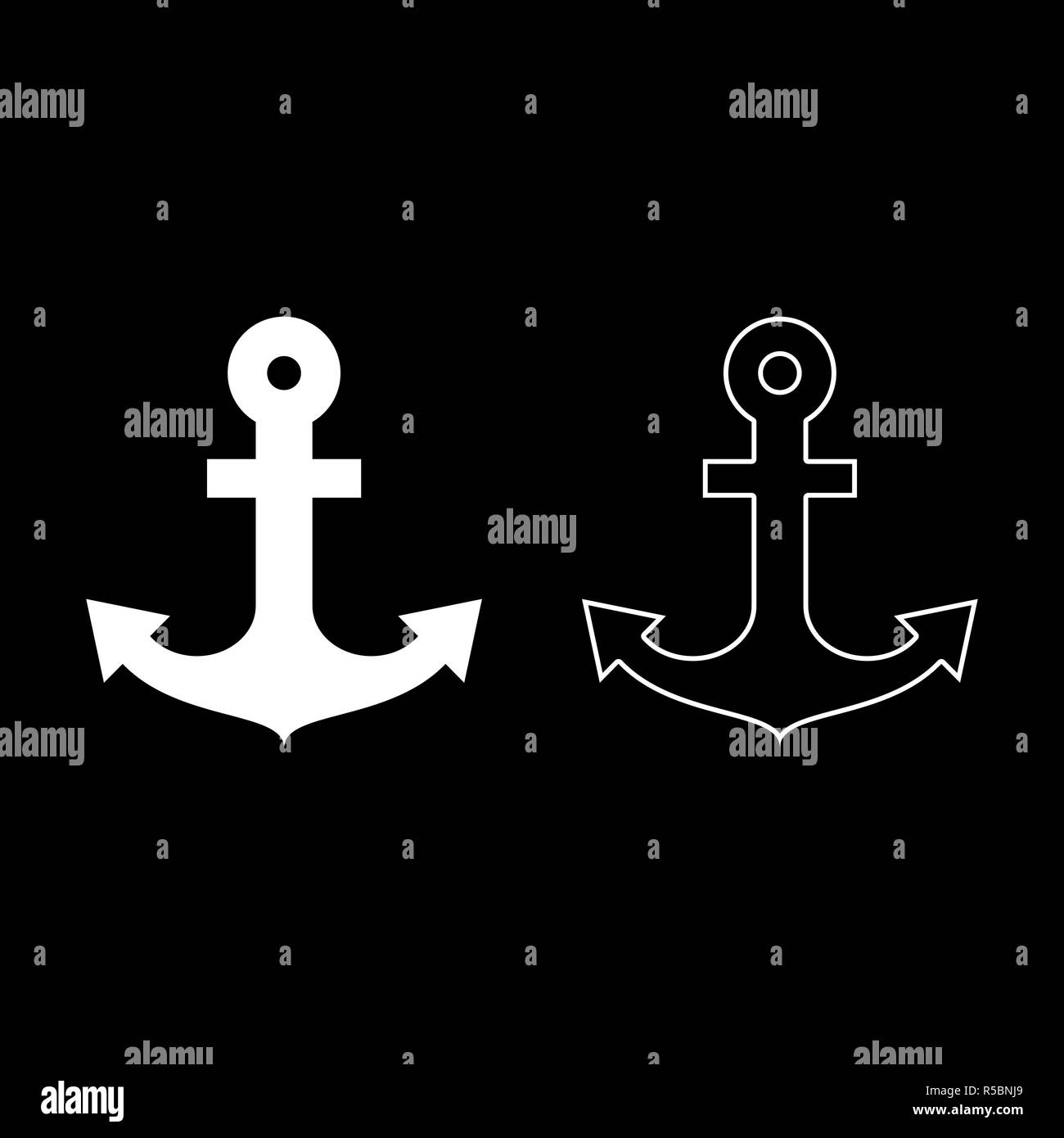 Ship anchor for marine nautical design icon set white color vector I ...
