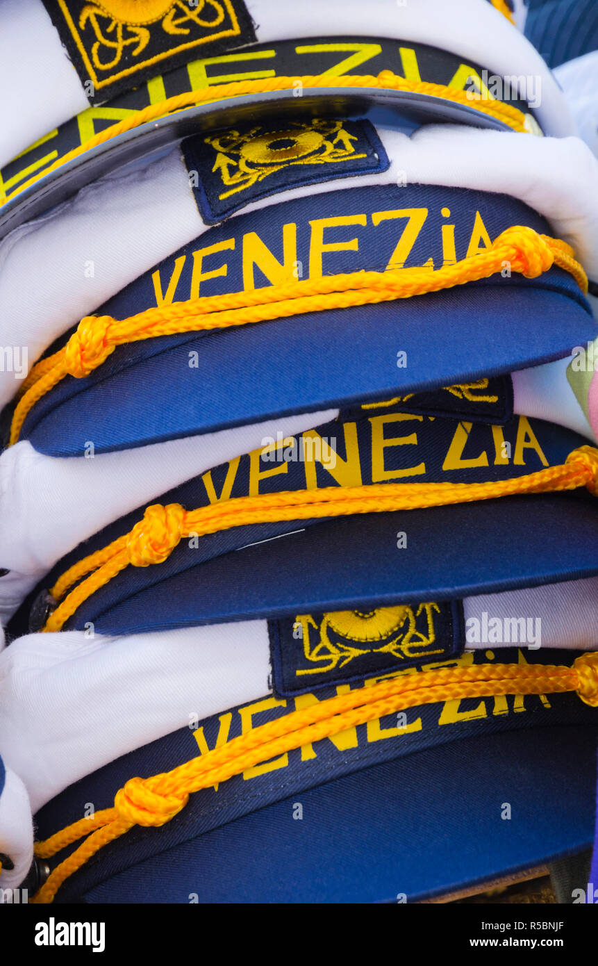 Italy, Veneto, Venice, Venezia Sailor's Caps for sale Stock Photo - Alamy