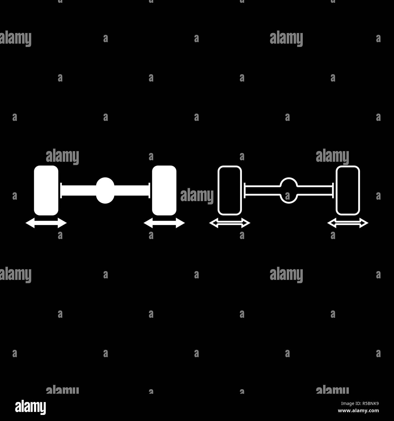 Fix car wheels Computer wheel balancer icon set white color vector I ... Fix car wheels Computer wheel balancer icon set white color vector I ...