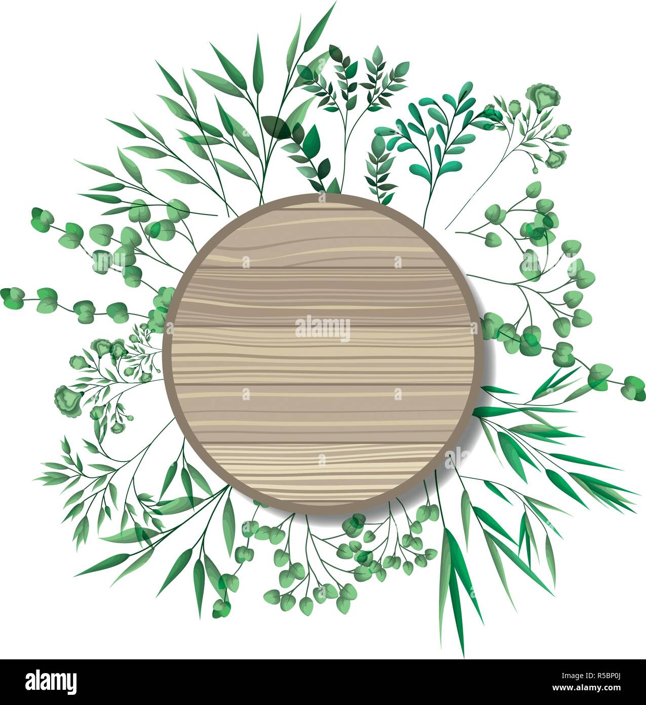 Wood plank round table Stock Vector Images - Alamy