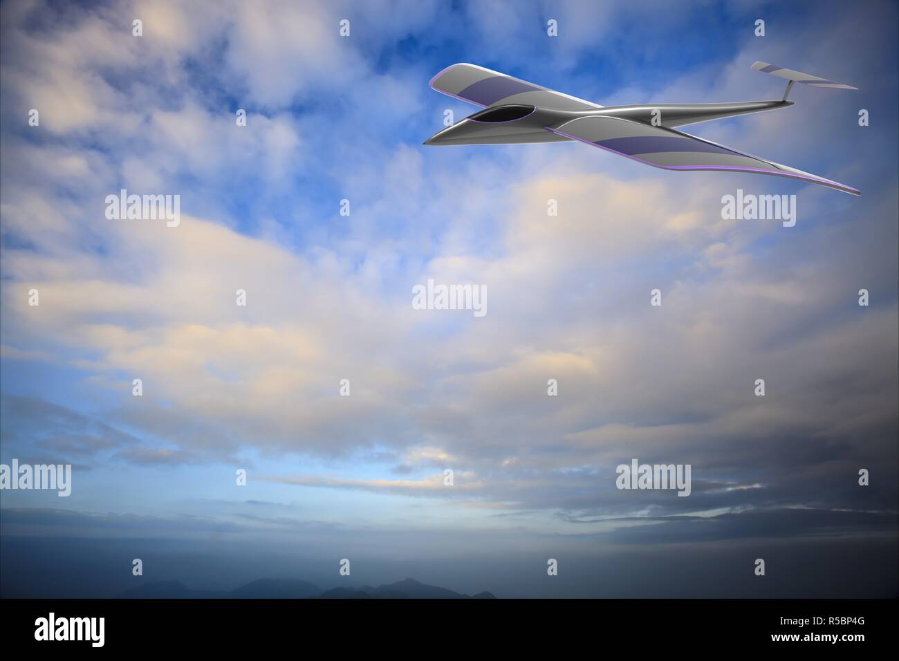 private jet plane in the sky with nice background Stock Photo - Alamy