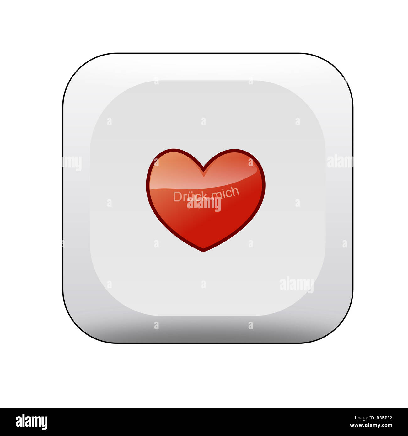 switch with heart and the words push me Stock Photo - Alamy