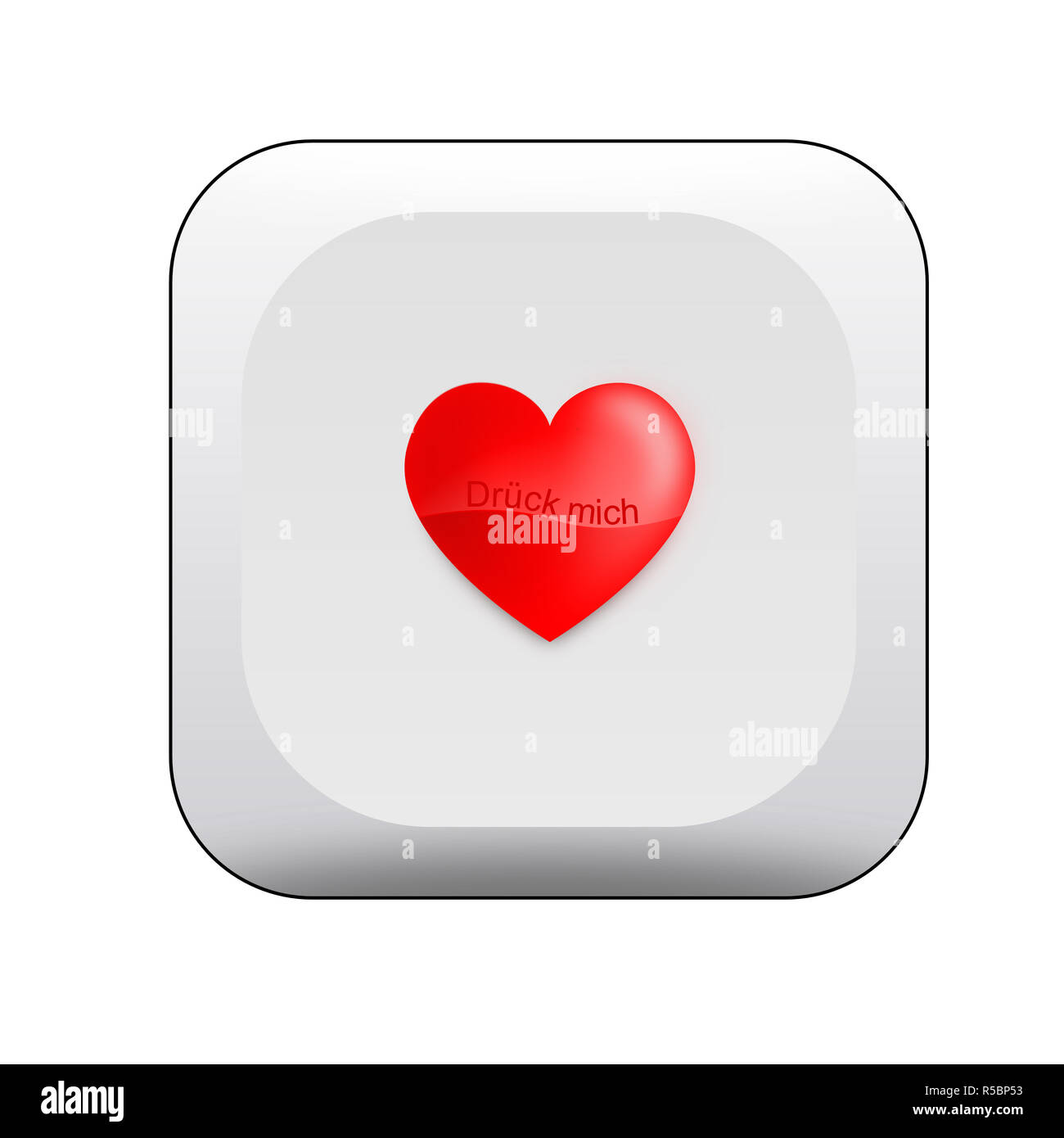 switch with heart and the words push me Stock Photo - Alamy