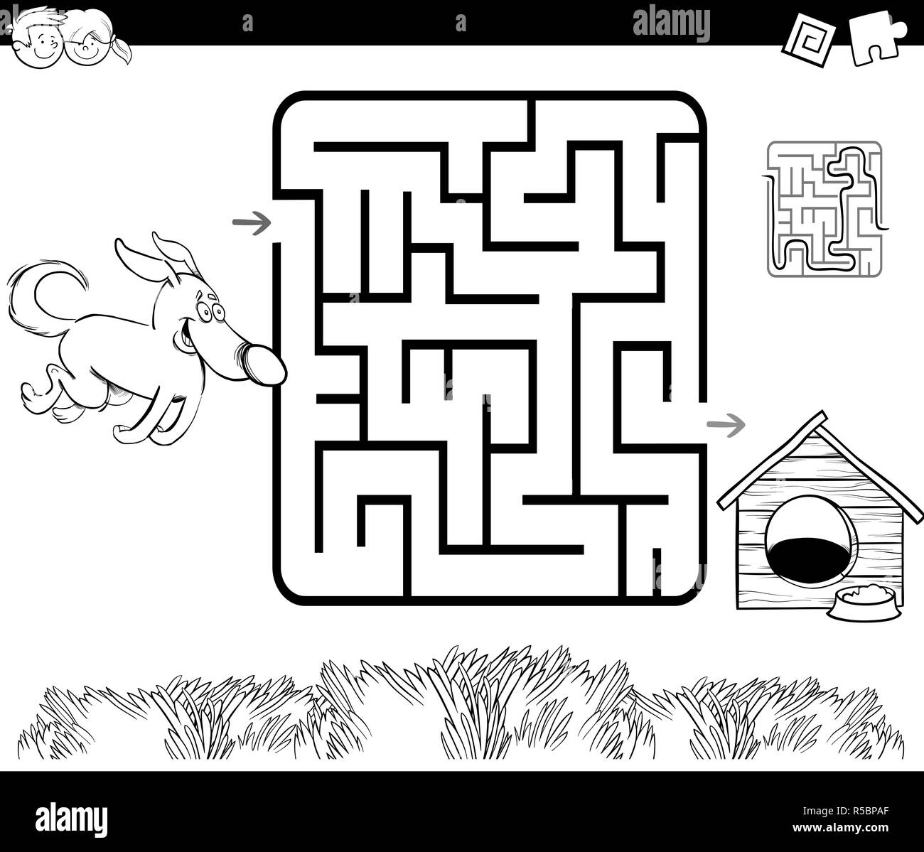 Dog kennel cartoon Black and White Stock Photos & Images - Alamy