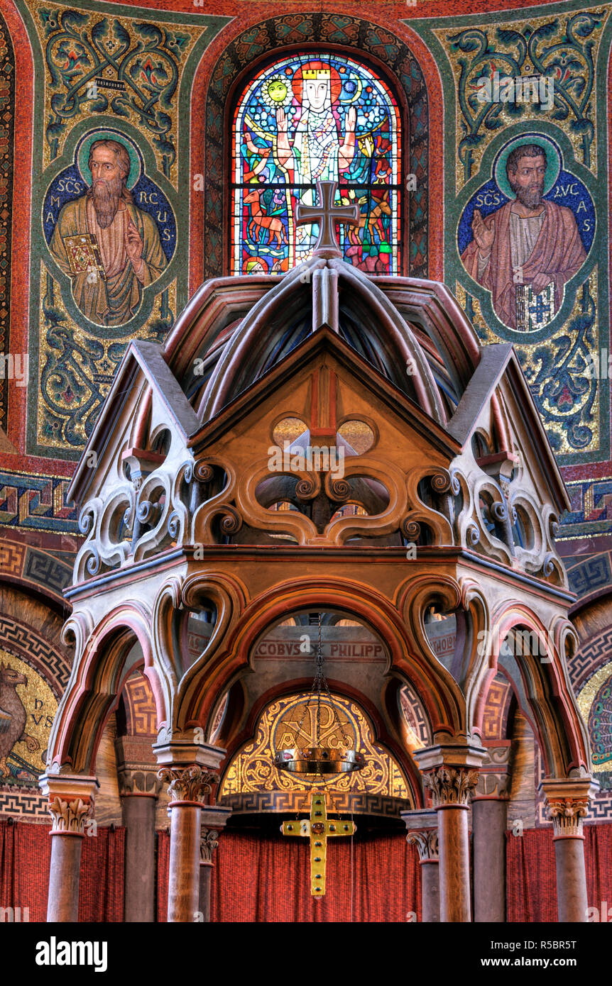 Interior of Maria Laach Abbey church, near Andernach, Rhineland ...