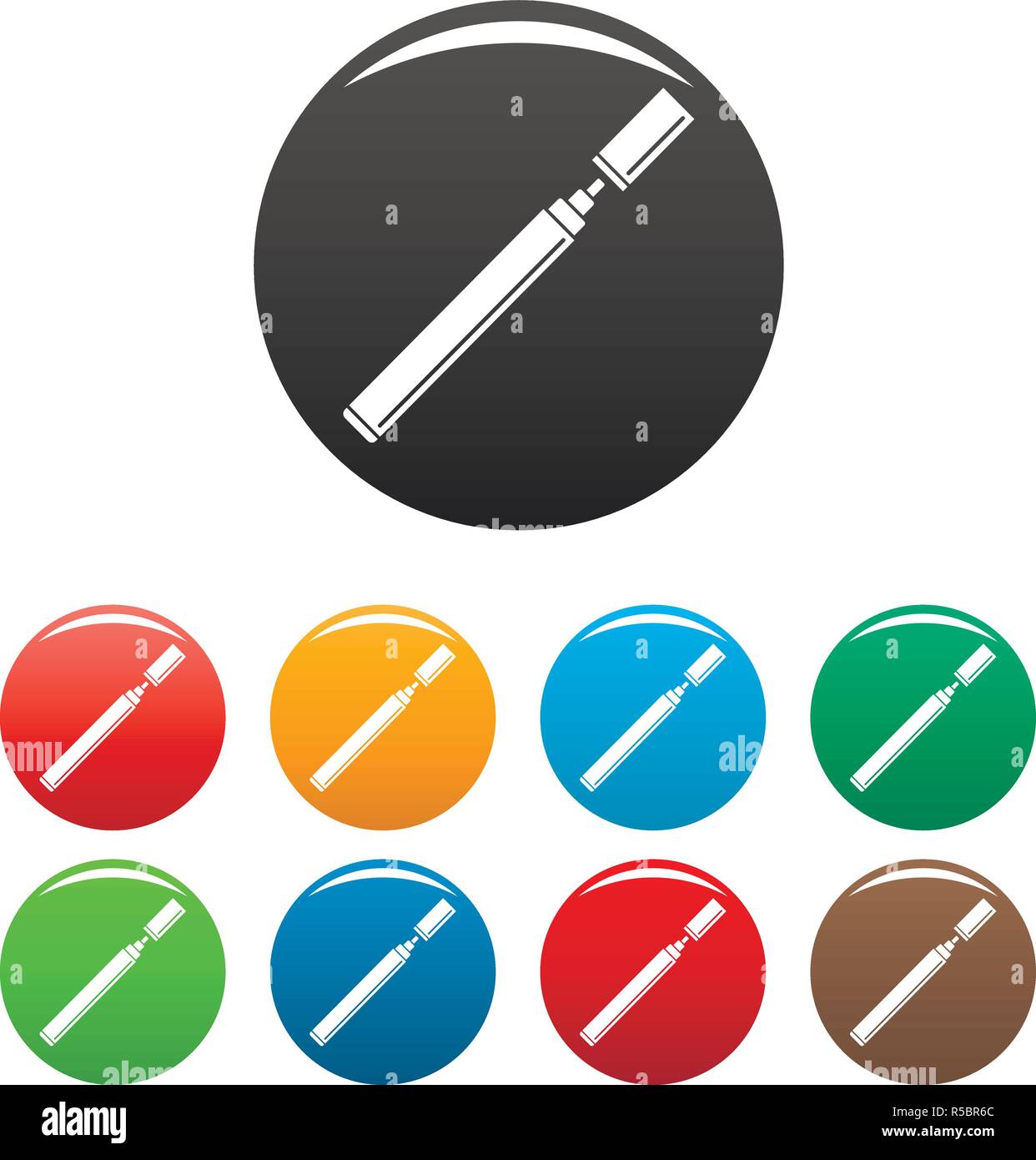 Electronical cigarette icons set 9 color vector isolated on white for ...