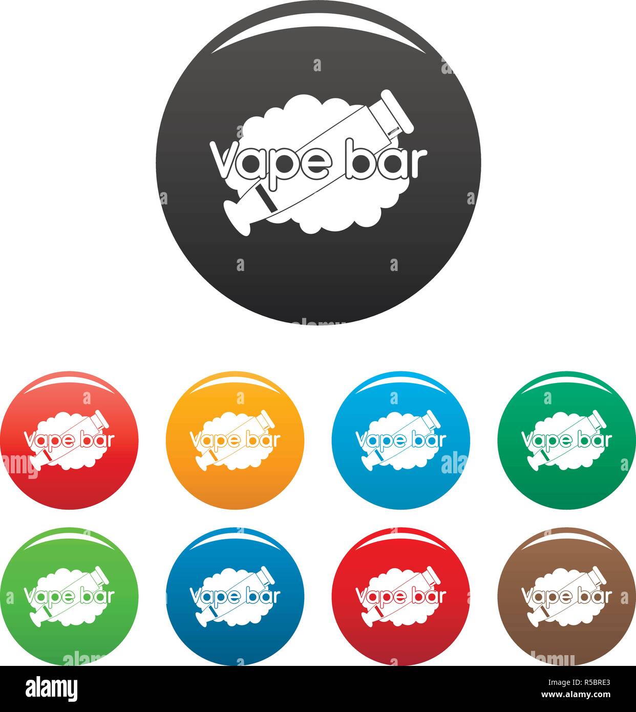 Vape bar icons set 9 color vector isolated on white for any design ...