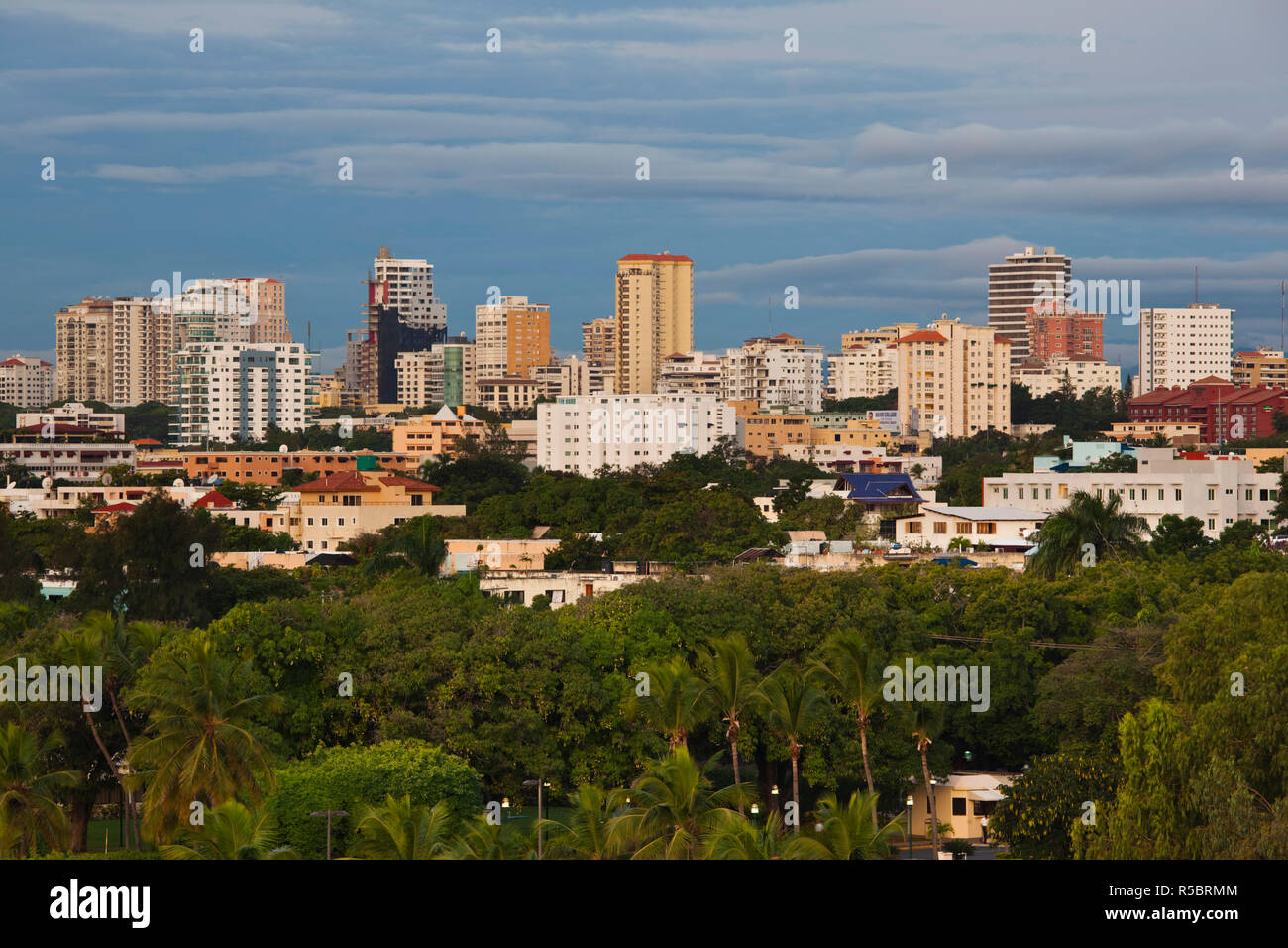 Dominican Republic, Santo Domingo, high angle view of the new town ...