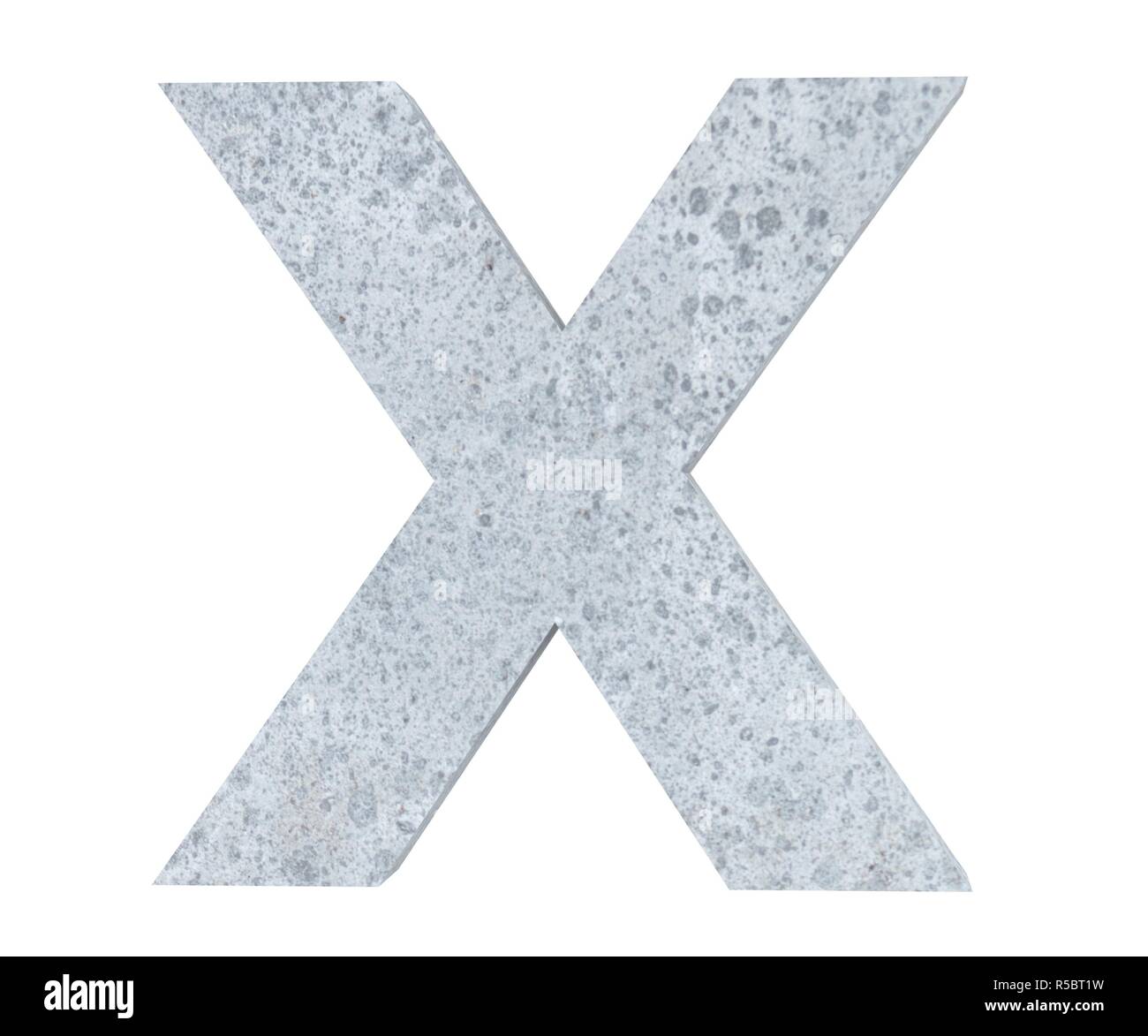 Concrete Capital Letter - X isolated on white background. 3D render ...