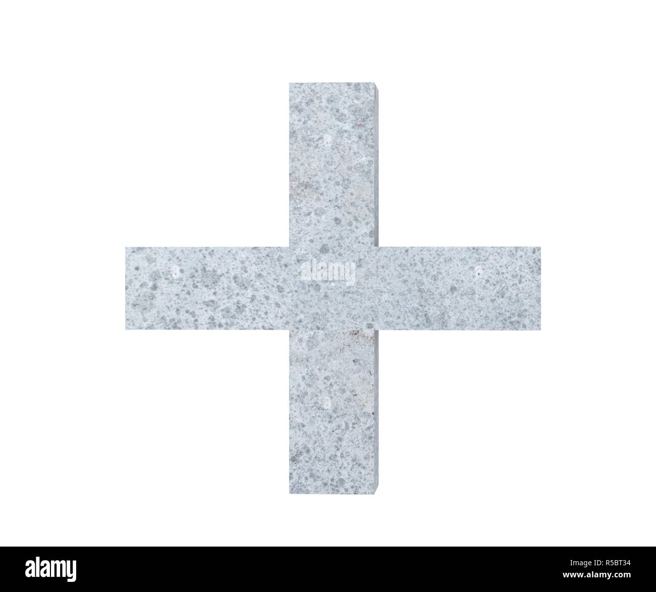 3D rendering concrete symbol - plus. 3D render Illustration Stock Photo ...