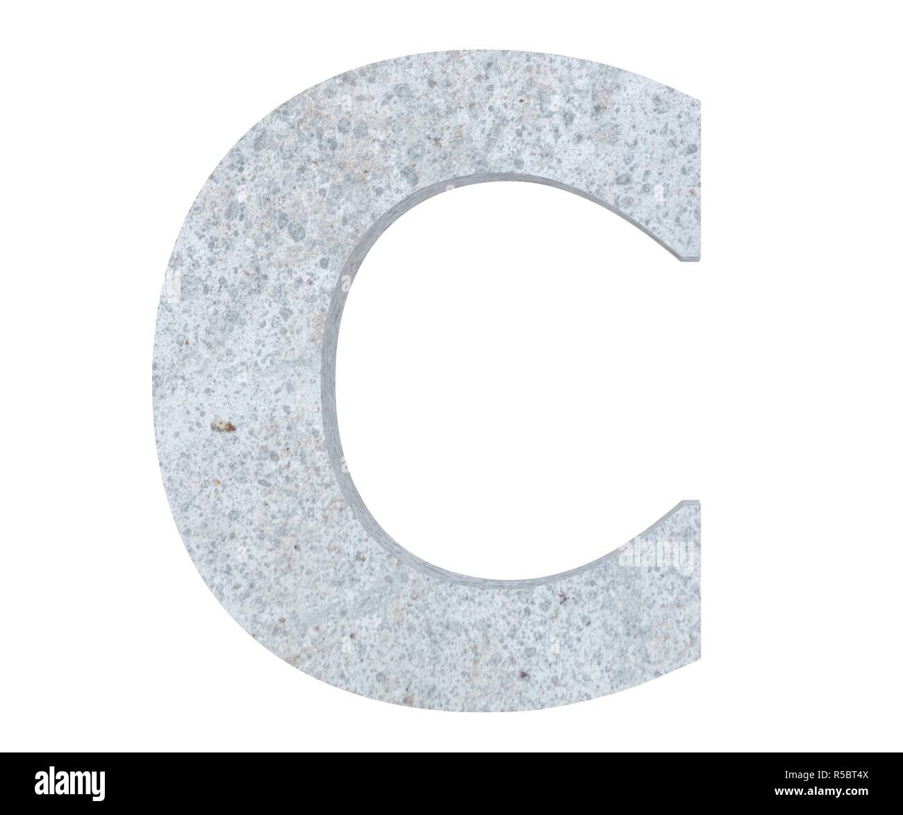 Concrete Capital Letter - C isolated on white background. 3D render ...