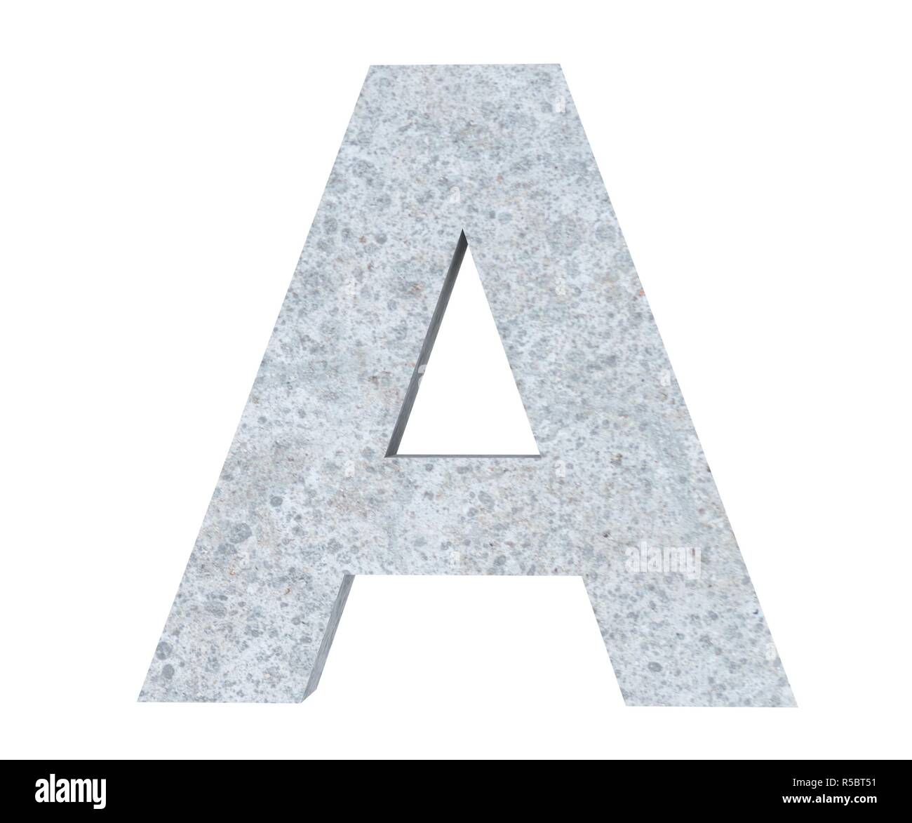 Concrete Capital Letter - A isolated on white background. 3D render ...