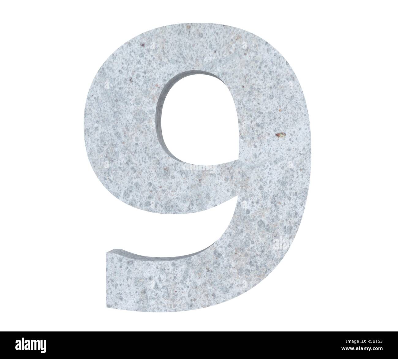 3D rendering concrete number 9 nine. 3D render Illustration Stock Photo ...