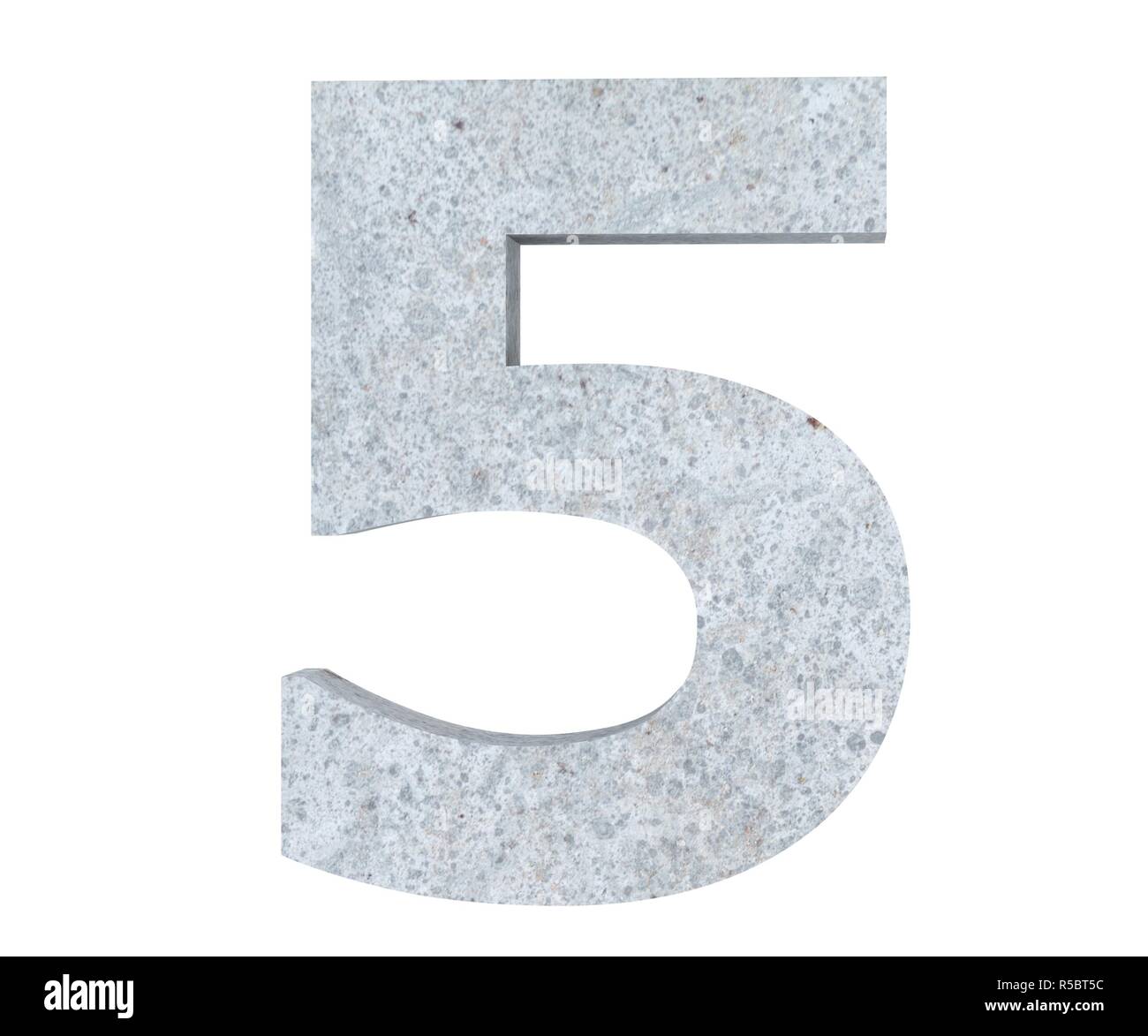 3D rendering concrete number 5 five. 3D render Illustration Stock Photo ...