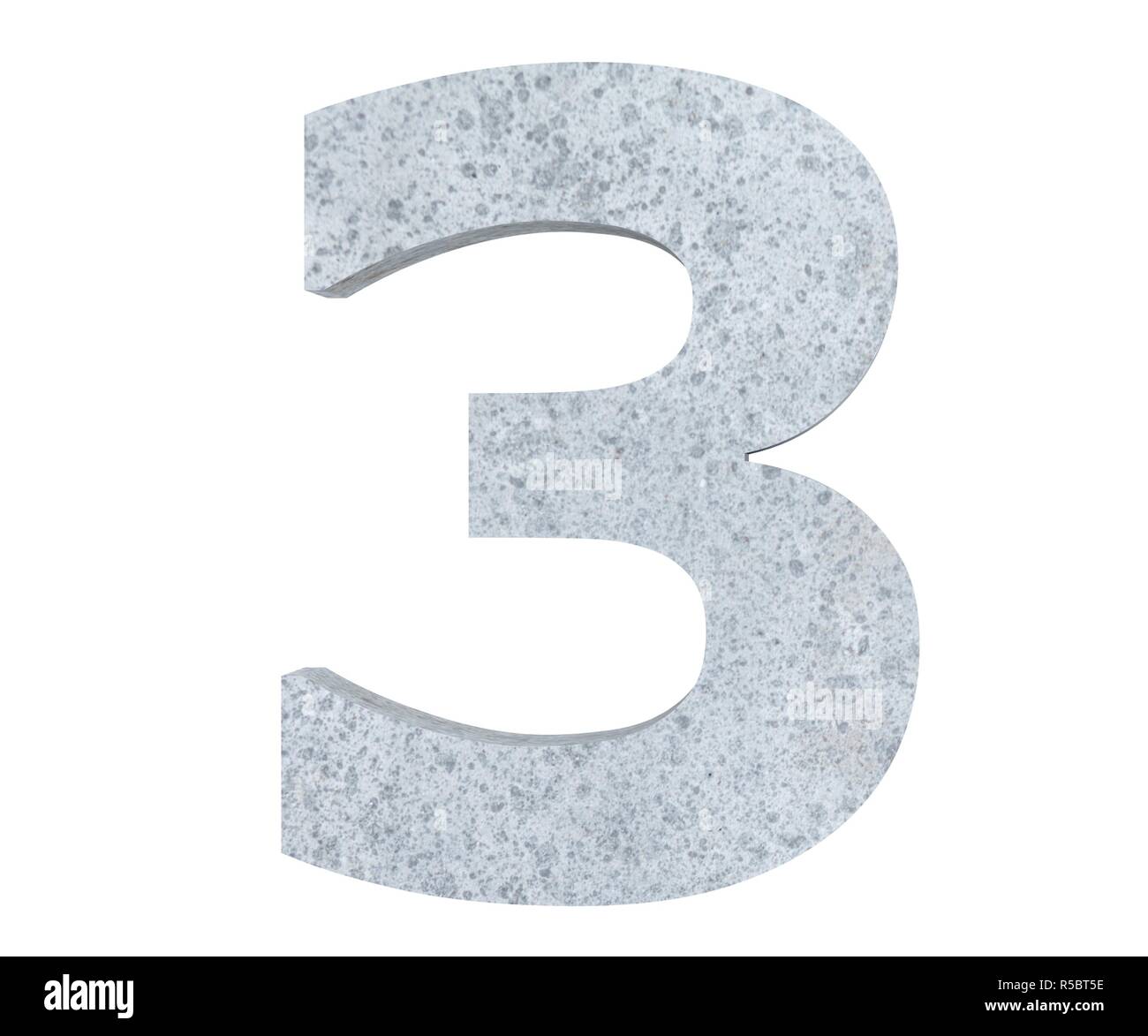 3D rendering concrete number 3 three. 3D render Illustration Stock ...