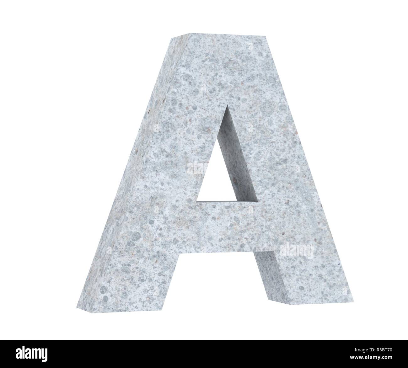 Concrete Capital Letter - A isolated on white background. 3D render ...