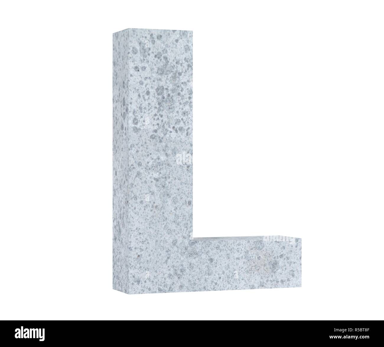 Concrete Capital Letter - L isolated on white background. 3D render ...