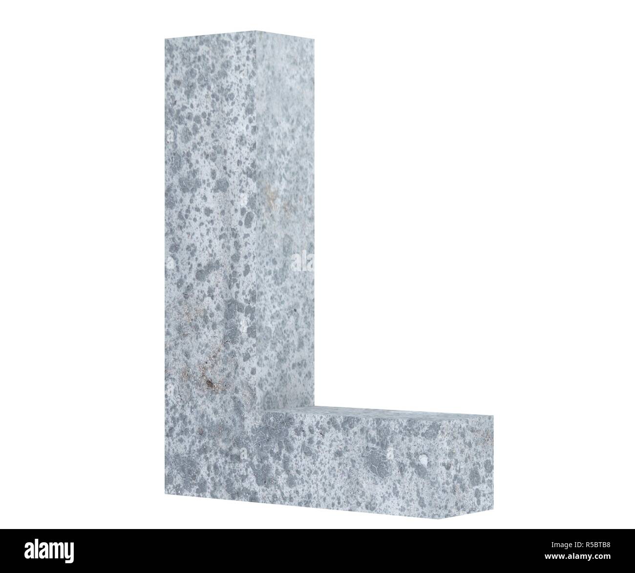 Concrete Capital Letter - L isolated on white background. 3D render ...