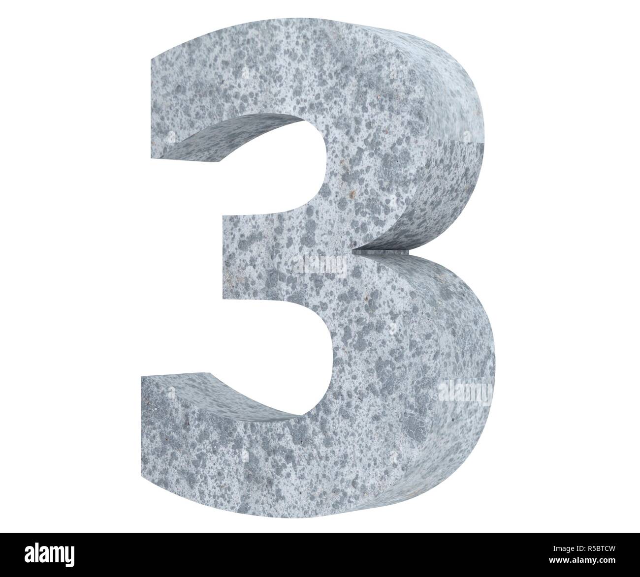 3D rendering concrete number 3 three. 3D render Illustration Stock ...