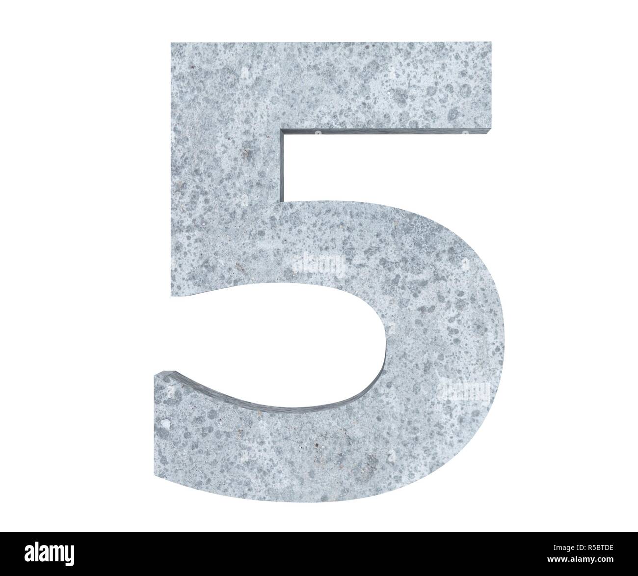3D rendering concrete number 5 five. 3D render Illustration Stock Photo ...