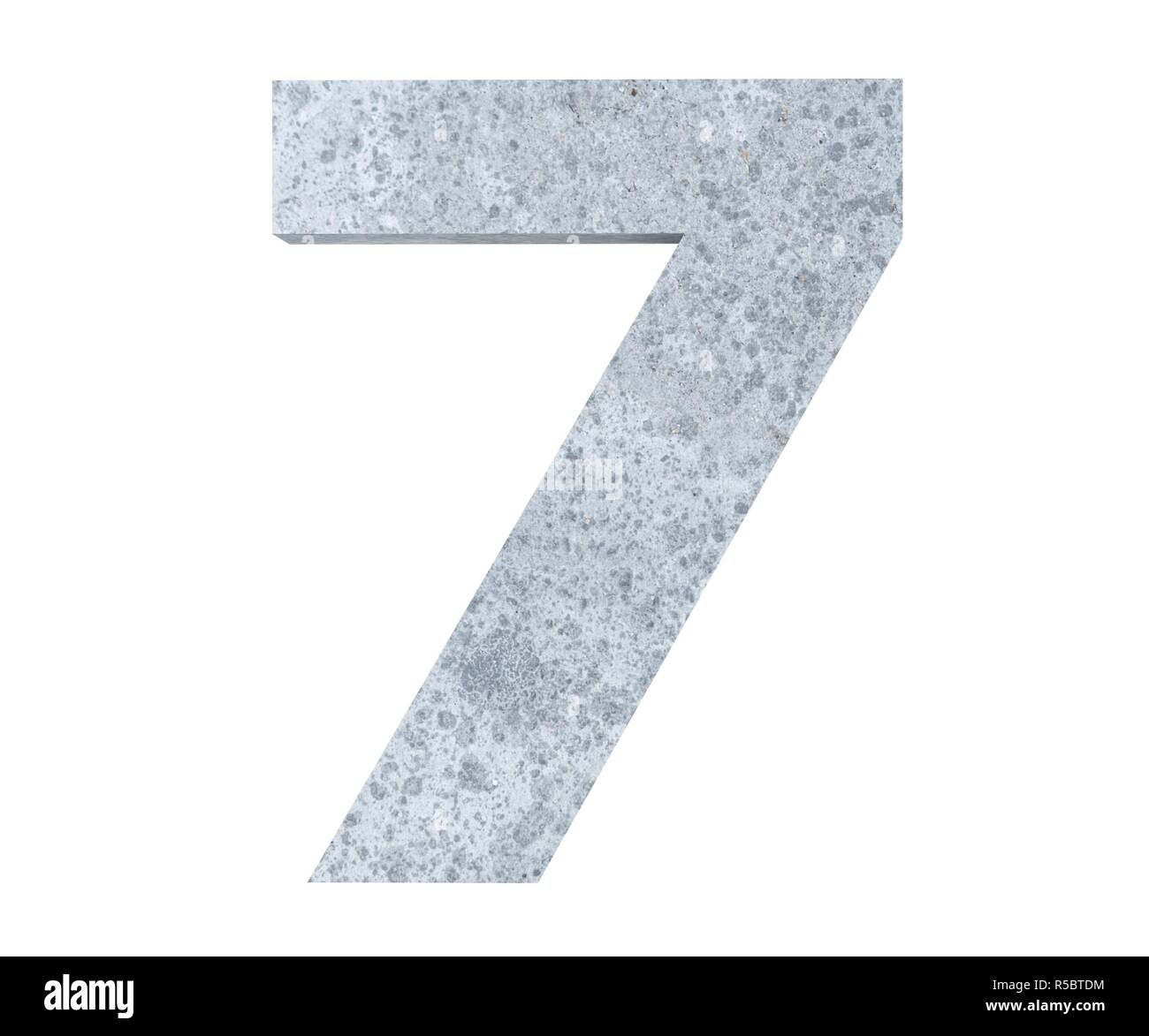 3D rendering concrete number 7 seven. 3D render Illustration Stock ...