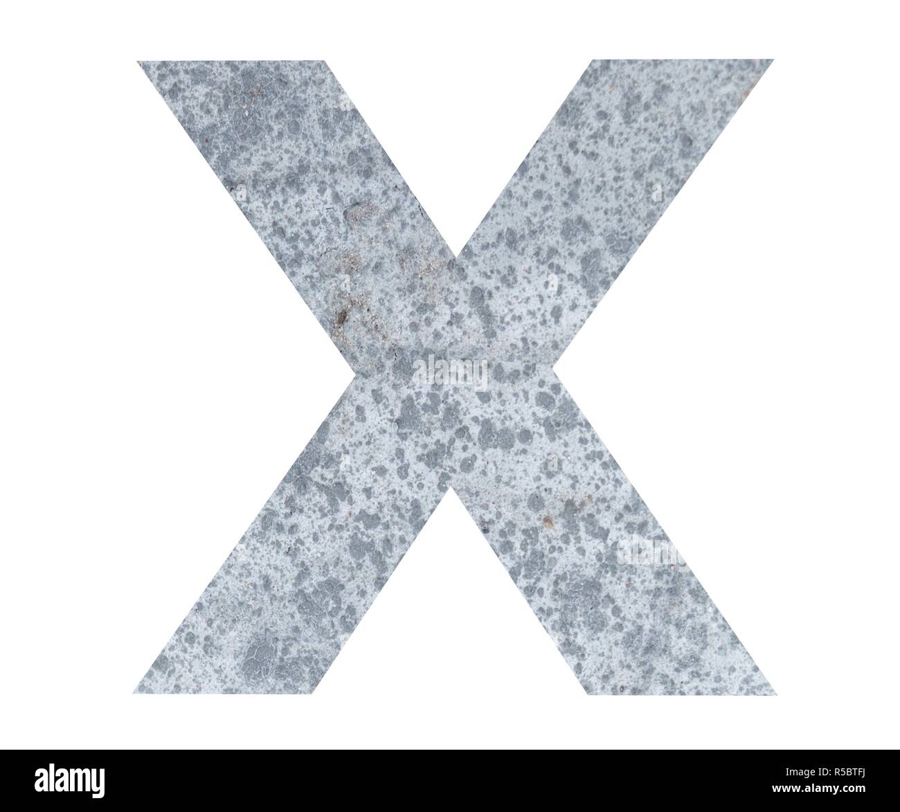 Concrete Capital Letter - X isolated on white background. 3D render ...