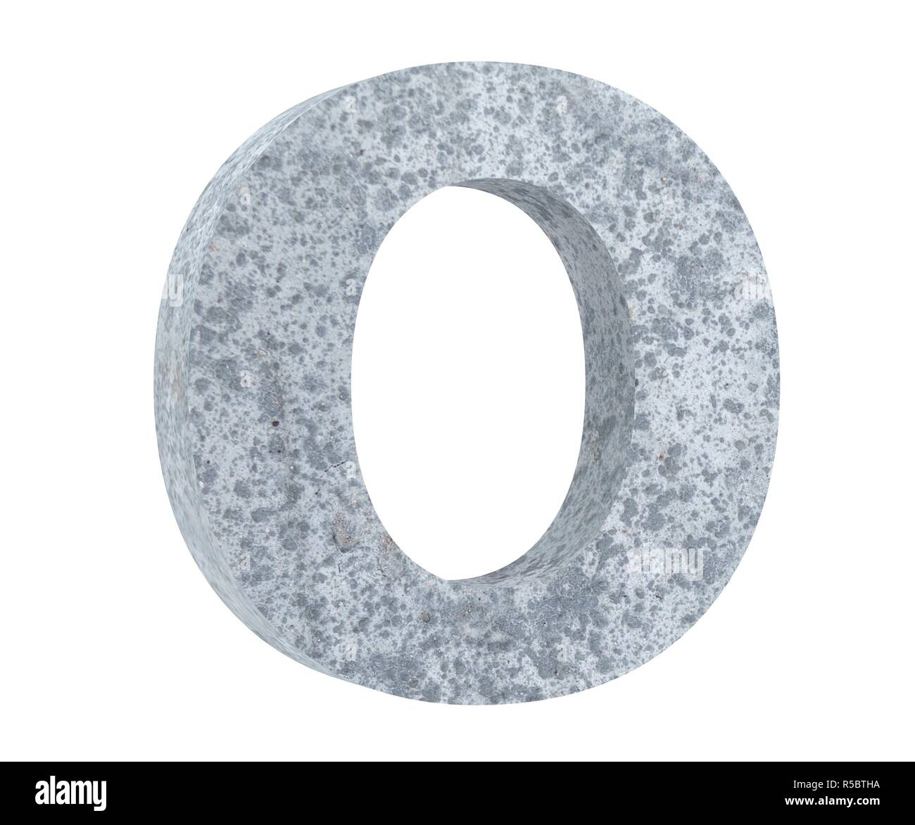 Concrete Capital Letter - O isolated on white background. 3D render ...