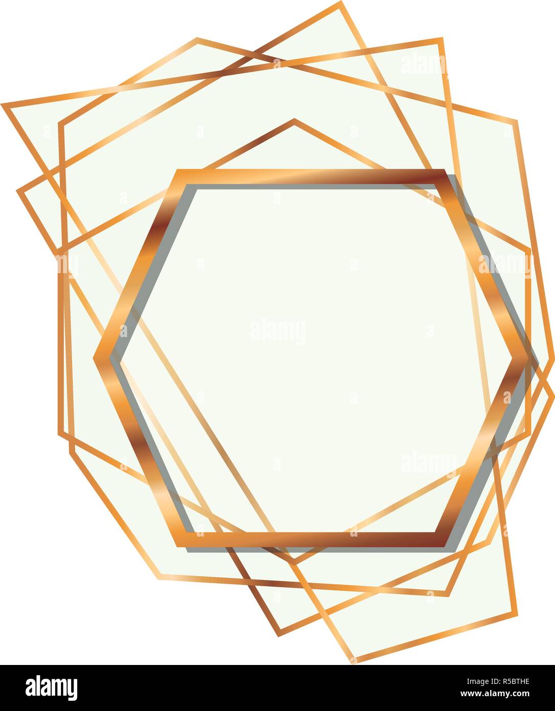 golden frame hexagon isolated icon Stock Vector Image & Art - Alamy