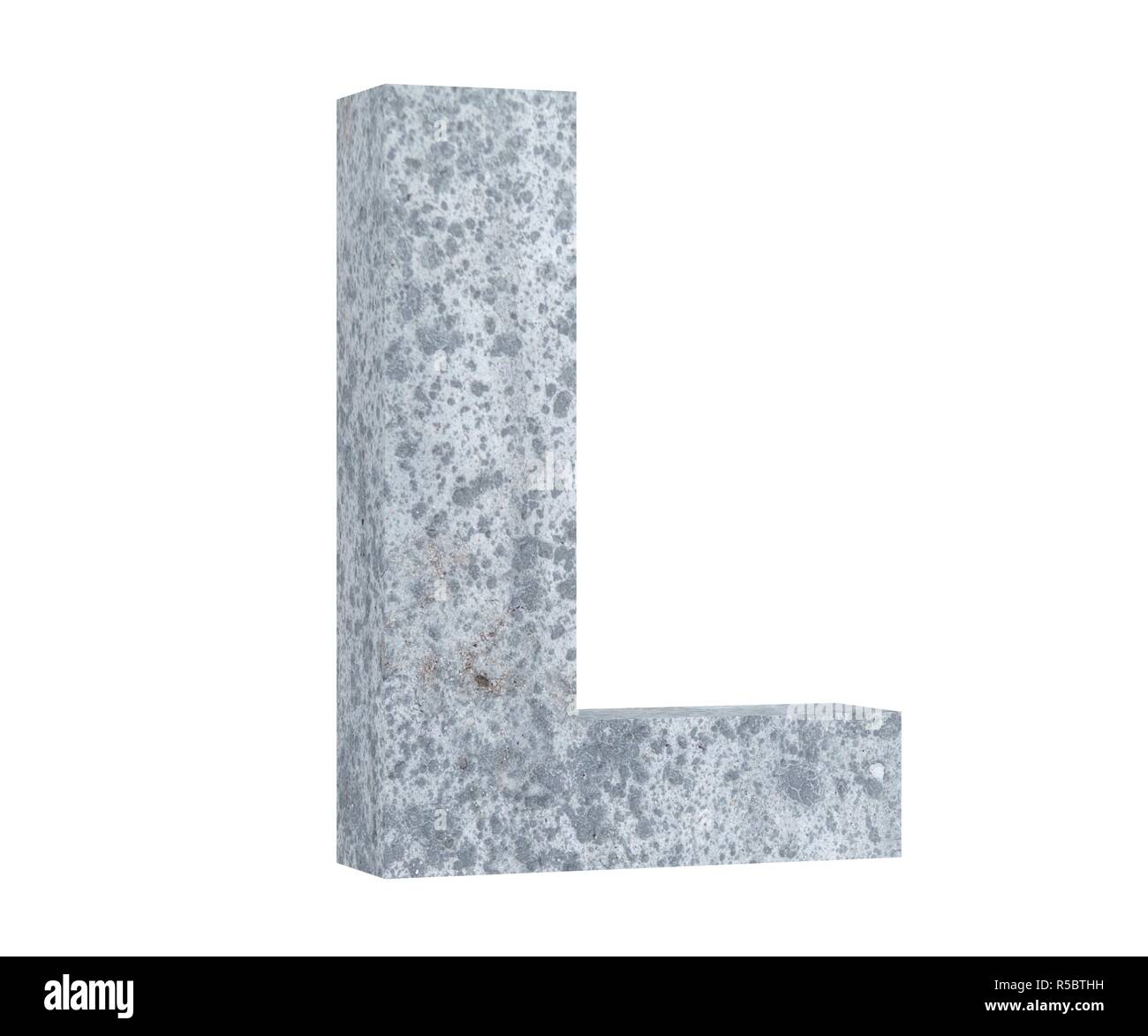 Concrete Capital Letter - L isolated on white background. 3D render ...