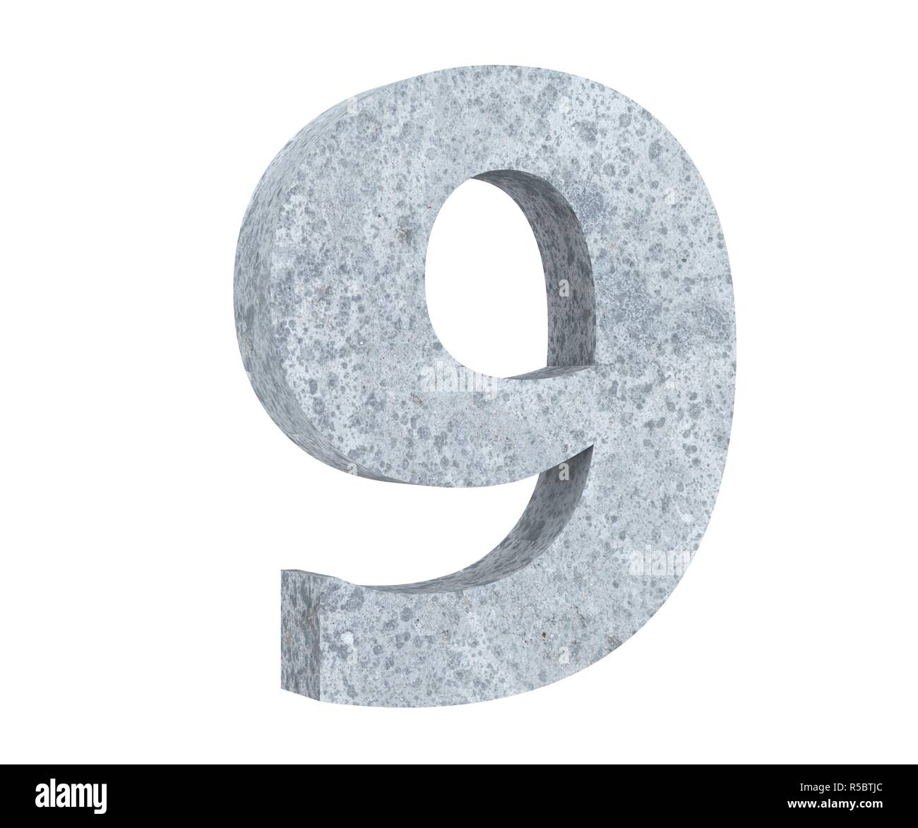 3D rendering concrete number 9 nine. 3D render Illustration Stock Photo ...